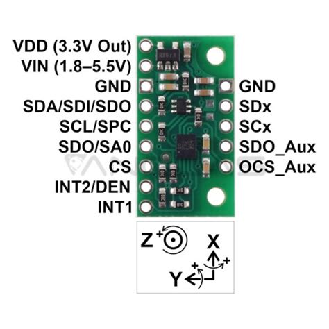 lsm6dso 3 axis accelerometer and i2c i3c spi gyroscope pololu 2798