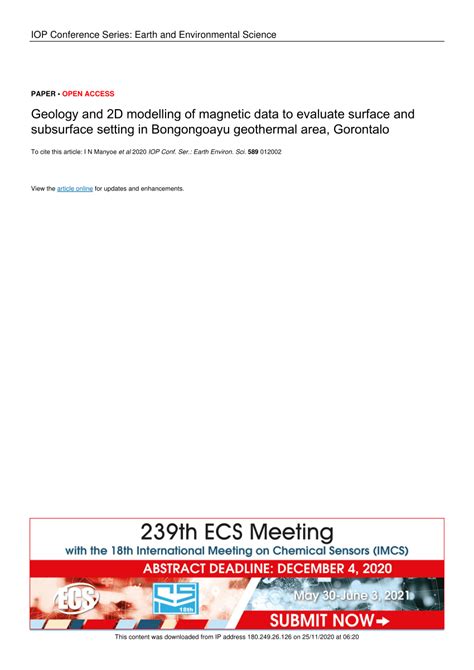 Pdf Geology And 2d Modelling Of Magnetic Data To Evaluate Surface And Subsurface Setting In