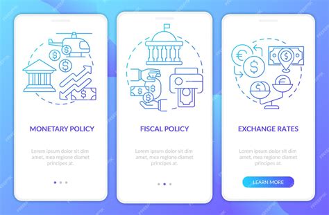 Premium Vector Inflation Causes Blue Gradient Onboarding Mobile App Screen