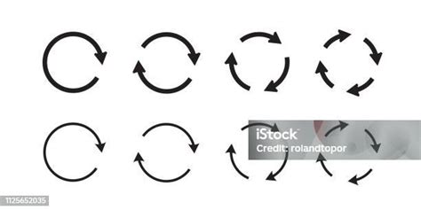 검은 동그라미 화살표의 세트입니다 벡터 아이콘입니다 웹사이트를 위한 그래픽입니다 에 대한 스톡 벡터 아트 및 기타 이미지 검은색 고리 사슬 Istock