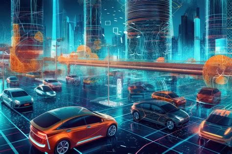 Autonomous Vehicles And Artificial Intelligence Generative Ai Stock Illustration