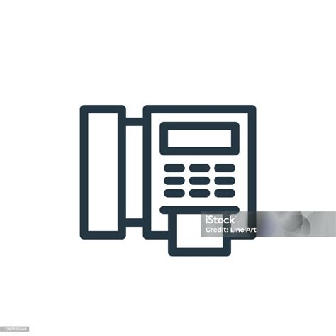 비즈니스 및 사무실 개념에서 팩스 아이콘 벡터입니다 팩스 편집 가능한 스트로크의 얇은 선 그림입니다 웹 및 모바일 앱 로고 인쇄 미디어에 사용하기 위해 선형 기호를 팩스로