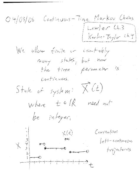 handout notes on continuous time markov chains math 6790 docsity