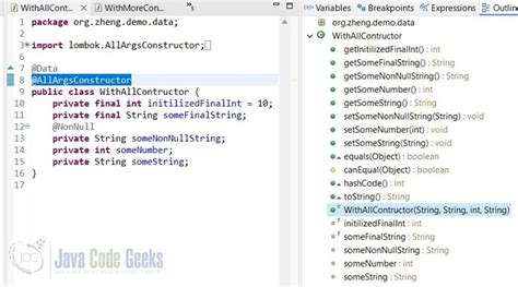 lombok constructor annotations example java code geeks