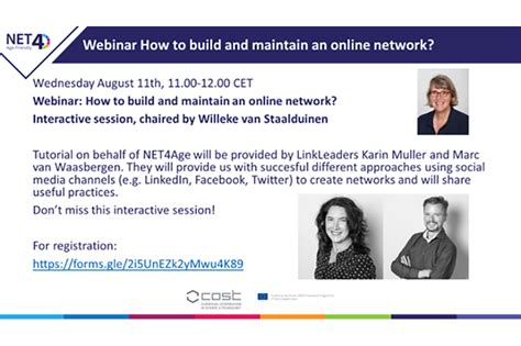 Webinar How To Build And Maintain An Online Network NET4Age Friendly