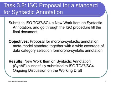 Ppt Lirics Wp3 Morpho Syntactic And Syntactic Annotations Powerpoint