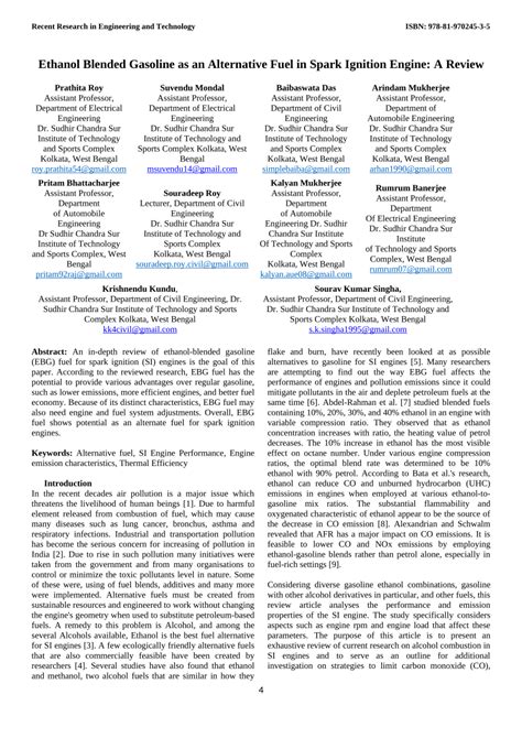 Pdf Ethanol Blended Gasoline As An Alternative Fuel In Spark Ignition Engine A Review