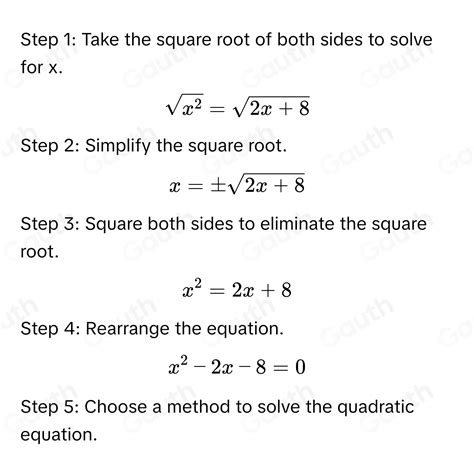 Solved What Is The Next Step To Solve This Square Root Equation For X