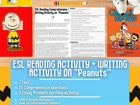 Esl Reading Comprehension Writing Activity Worksheets On Peanuts By Teach Simple