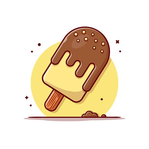 Ilustración De Icono De Vector De Dibujos Animados De Fusión De Helado De Paleta Concepto De