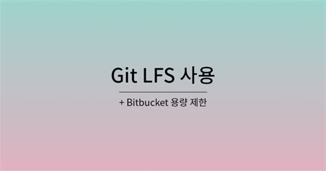 Bitbucket 용량 제한과 Git LFS 사용하기