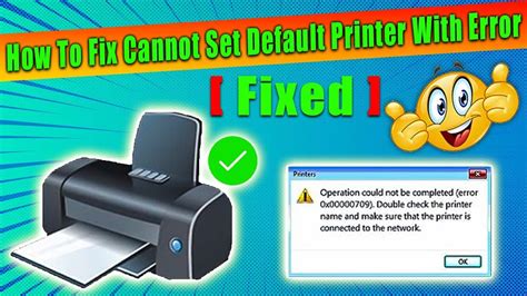 How To Fix Cannot Set Default Printer With Error Technical Gyan Printer Video Laptop