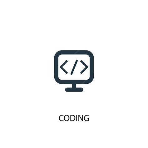 Premium Vector Coding Icon Simple Element Illustration Coding Concept Symbol Design Can Be