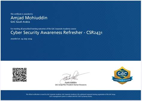 Amjad Mohiuddin Mohammed On Linkedin Cybersecurity Awareness Refreshercourse