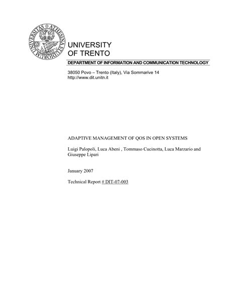 adaptive management of qos in open systems docslib
