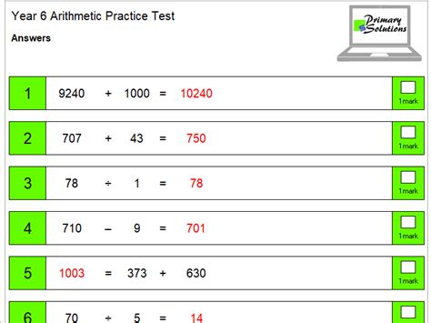 year 6 arithmetic test generator trial including 2 tests teaching