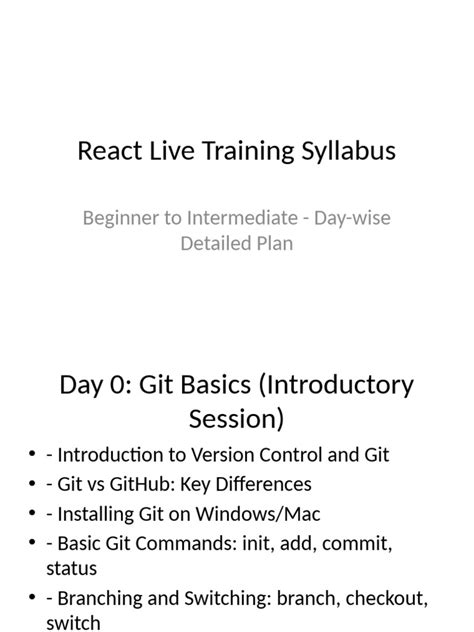 React Live Training Syllabus Pdf Computing Software