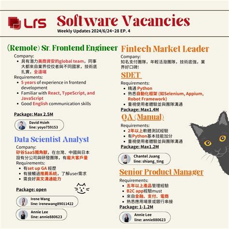 领英上的vickie Chen Softwarevacancies 職缺週更 Openchat Softwareengineer