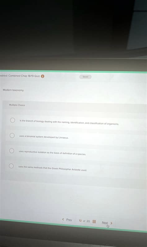 modern taxonomy multiple choice is the branch of biology dealing with