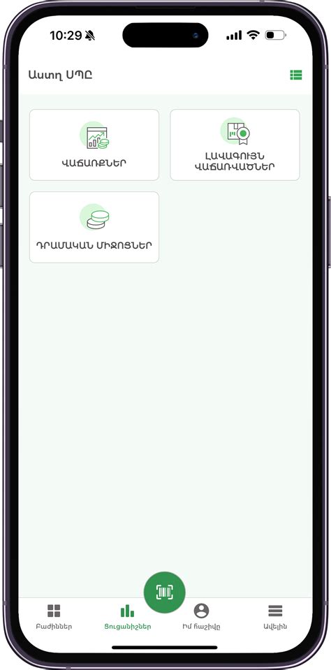 Մոբայլ հավելված Ցուցանիշներ