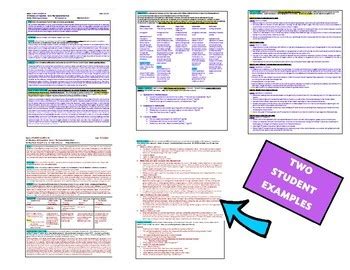 AP Literature Open Free Response Question Exam Prep Novel Summary Sheet MWDS