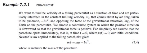 Solved We Want To Find The Velocity Of A Falling Parachutist