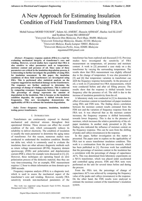 Pdf A New Approach For Estimating Insulation Condition Of Field