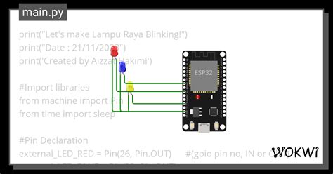 Exercise Lampu Raya Wokwi Esp32 Stm32 Arduino Simulator