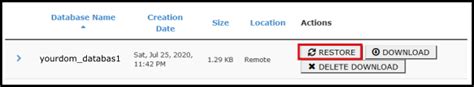 How To Download And Restore Database Backup Via Jetbackup