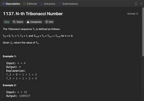 🚀 Leetcode Daily Challenge Day 08 🔢 Problem 1137 N Th Tribonacci