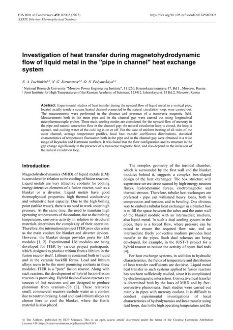 Pdf Investigation Of Heat Transfer During Magnetohydrodynamic Flow Of