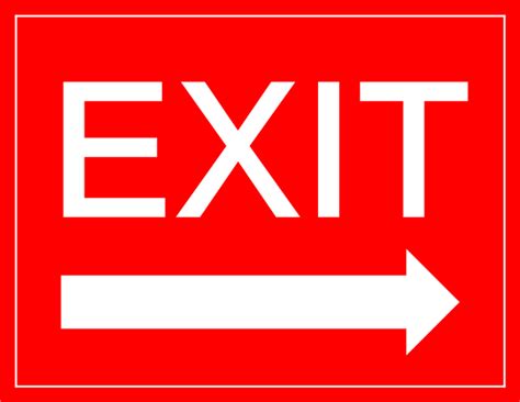 Exit Sign Arrow Right Example Business Templates Contracts And Forms
