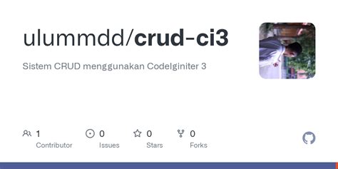 github ulummdd crud ci3 sistem crud menggunakan codeiginiter 3