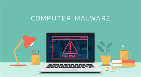 Computer Malware Notification Alert On Laptop Screen Stock Illustration