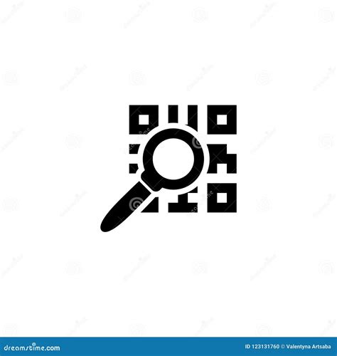 Qr Code And Magnifying Glass Search Flat Vector Icon Stock Vector Illustration Of Pictogram