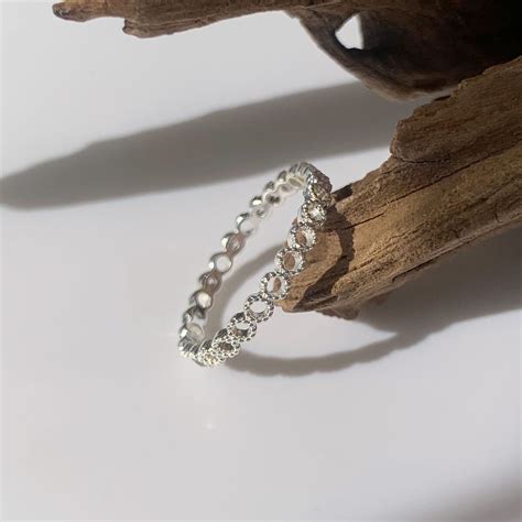 13호 All Silver 925 실버 미니 원 큐빅 레이어드 반지