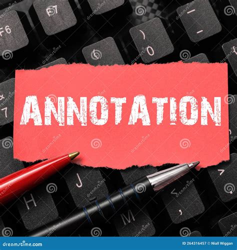 Writing Displaying Text Annotation Business Showcase Note Added By Way Of Comment Or
