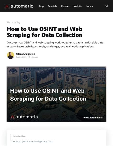 How To Use Osint And Web Scraping For Data Collectionpdf Free Download
