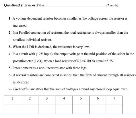 Solved Question True Or False Marks A Voltage Chegg