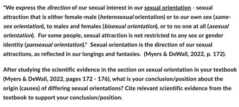 Solved We Express The Direction Of Our Sexual Interest In Chegg Com