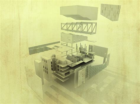 London Public Library — Exploded Axonometric Models And Drawings 1