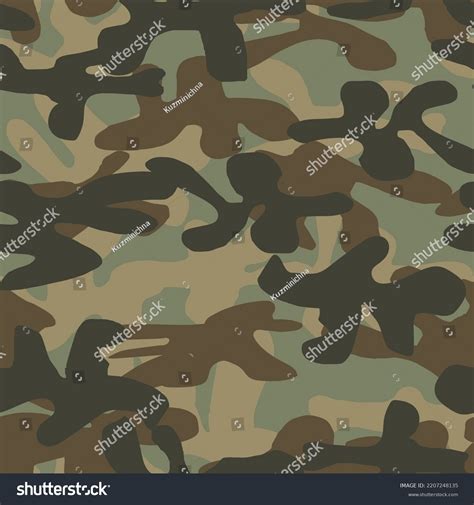 Tree Camo Pattern Hunter Seamless Camoflage Stock Vector Royalty Free
