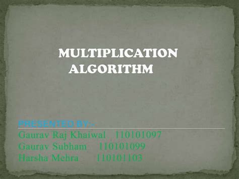 Sequential Multiplication