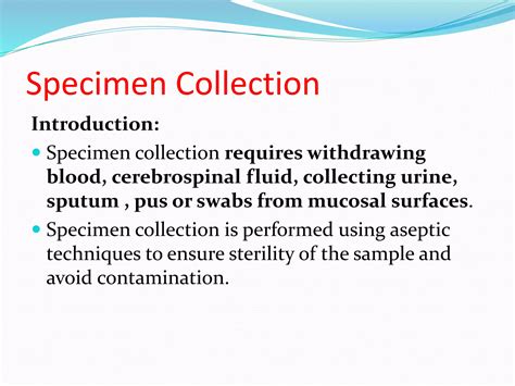 Collection And Processing Of Microbiological Specimen Slidespptx