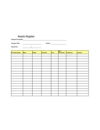 FREE Fixed Asset Register Samples And Templates In PDF MS Word MS Excel