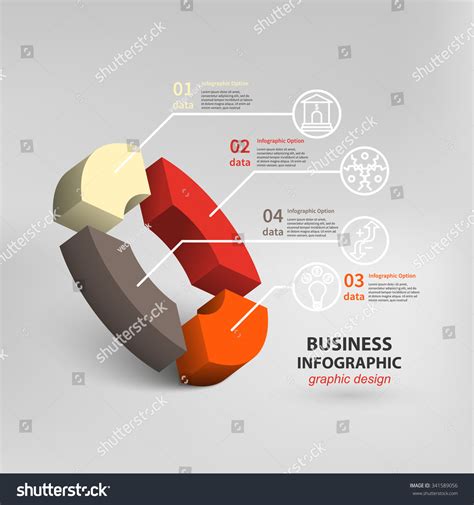3d Pie Chart Business Components Infographics Stock Vector Royalty