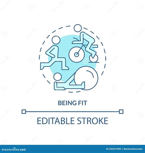 Being Fit Turquoise Concept Icon Stock Vector Illustration Of Editable Muscle 250321898