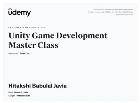 🎮 completed unity game development master class learned a lot 🎮