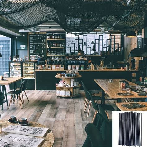 100개의 검은색 유연한 플라스틱 빨대 세트 Bpa 무료 일회용 곡선 빨대 In 2024 Restaurant