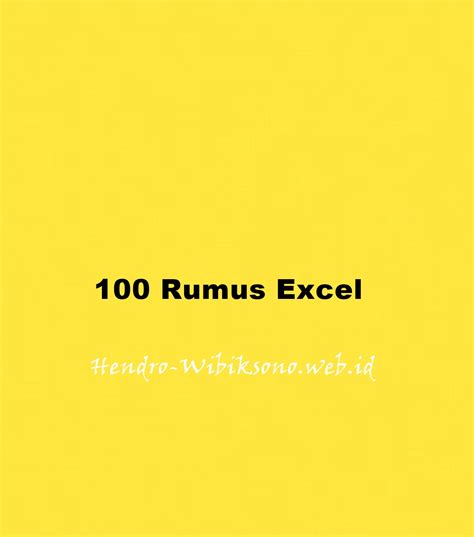 100 Rumus Excel Dan Contohnya